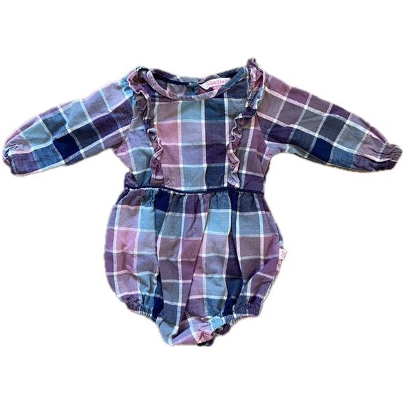 Ruffle Butts | Bottoms | Ruffle Butts Baby Girl Plaid Bubble Romper Purple Blue Pink Size 824 ...